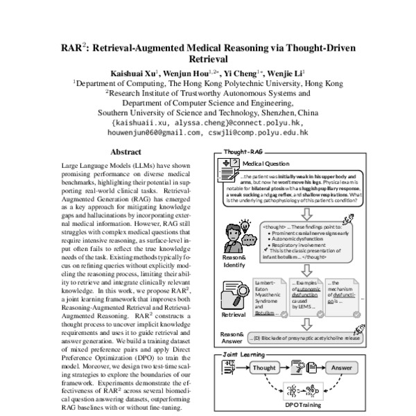 RAR2: Retrieval-Augmented Medical Reasoning via Thought-Driven ...