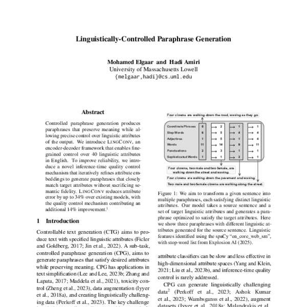 Linguistically-Controlled Paraphrase Generation - ACL Anthology
