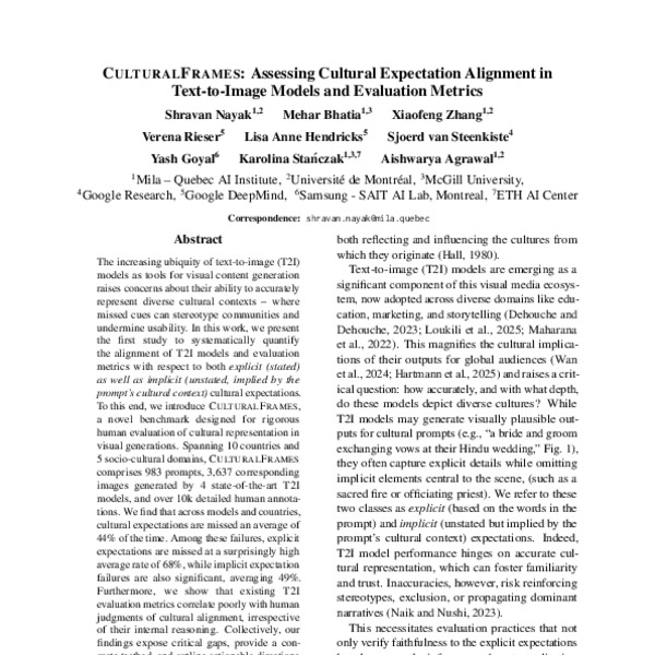 CulturalFrames: Assessing Cultural Expectation Alignment in Text-to ...