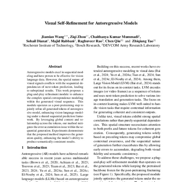 Visual Self-Refinement for Autoregressive Models - ACL Anthology