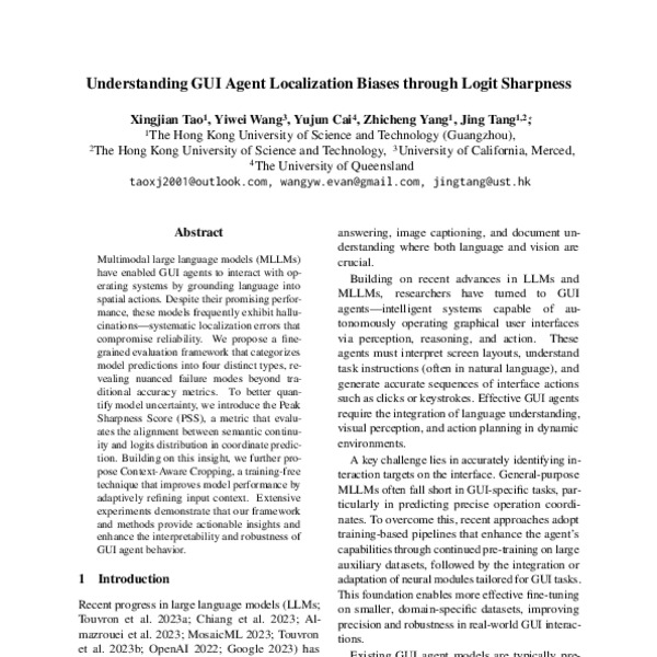 Understanding GUI Agent Localization Biases through Logit Sharpness - ACL Anthology