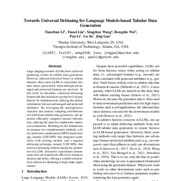 Towards Universal Debiasing for Language Models-based Tabular Data ...