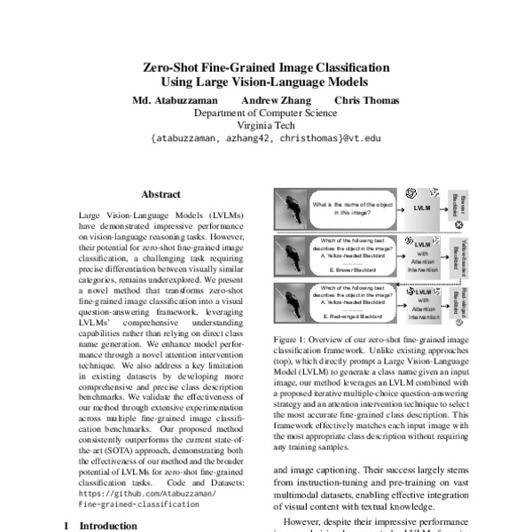 Zero-Shot Fine-Grained Image Classification Using Large Vision-Language Models - ACL Anthology