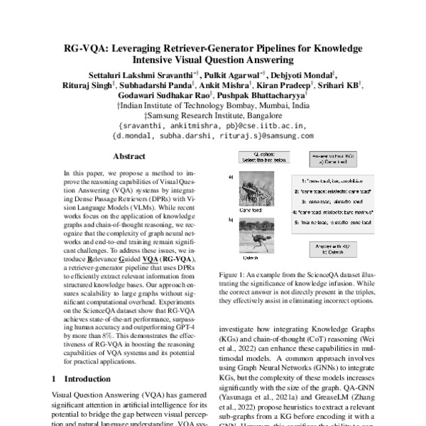RG-VQA: Leveraging Retriever-Generator Pipelines for Knowledge ...