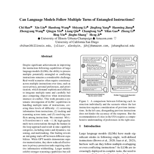 Can Language Models Follow Multiple Turns of Entangled Instructions ...
