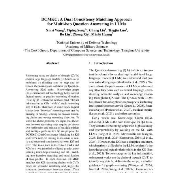 DCMKC: A Dual Consistency Matching Approach for Multi-hop Question ...