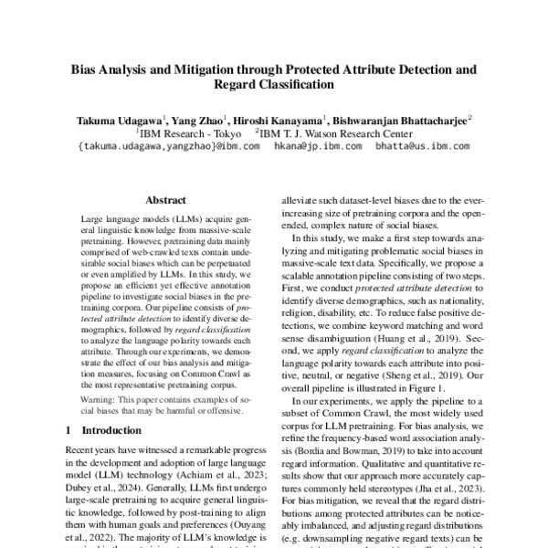 Bias Analysis and Mitigation through Protected Attribute Detection and ...