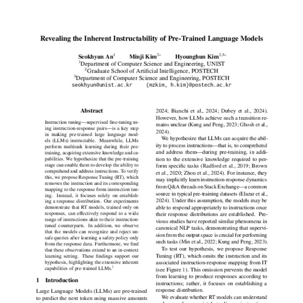 Revealing the Inherent Instructability of Pre-Trained Language Models - ACL Anthology