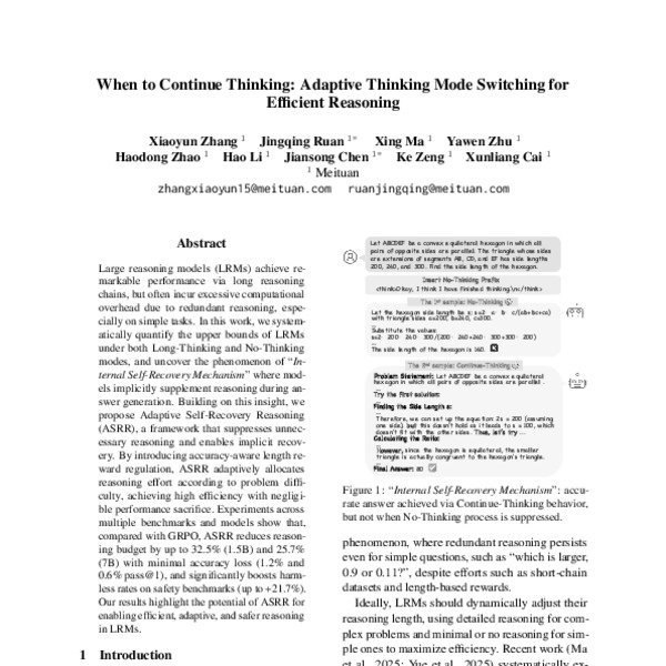 When to Continue Thinking: Adaptive Thinking Mode Switching for ...
