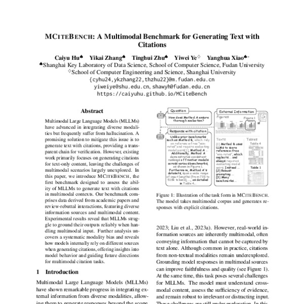 MCiteBench: A Multimodal Benchmark for Generating Text with Citations ...