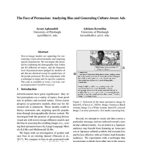 The Face of Persuasion: Analyzing Bias and Generating Culture-Aware Ads ...