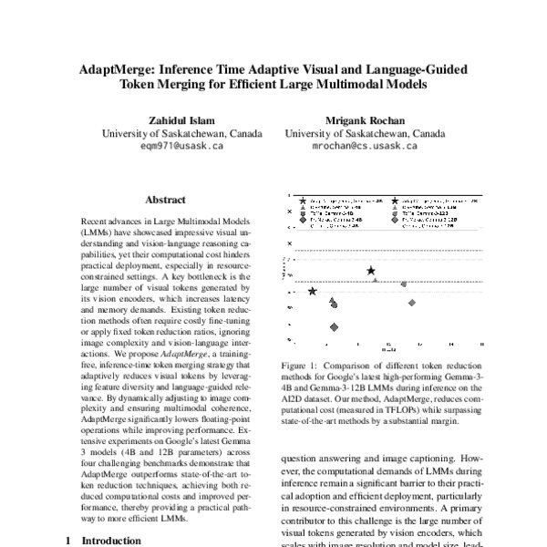 AdaptMerge: Inference Time Adaptive Visual and Language-Guided Token ...