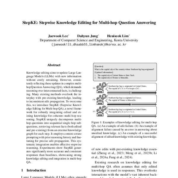 StepKE: Stepwise Knowledge Editing for Multi-Hop Question Answering - ACL Anthology