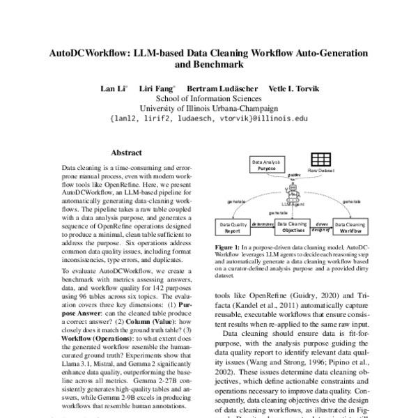 AutoDCWorkflow: LLM-based Data Cleaning Workflow Auto-Generation and ...