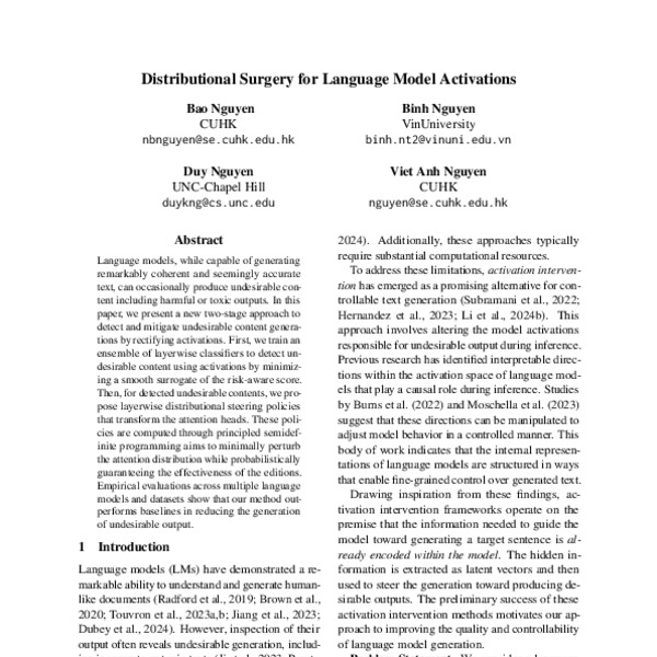 Distributional Surgery for Language Model Activations - ACL Anthology