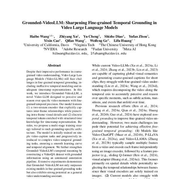 Grounded-VideoLLM: Sharpening Fine-grained Temporal Grounding in Video ...