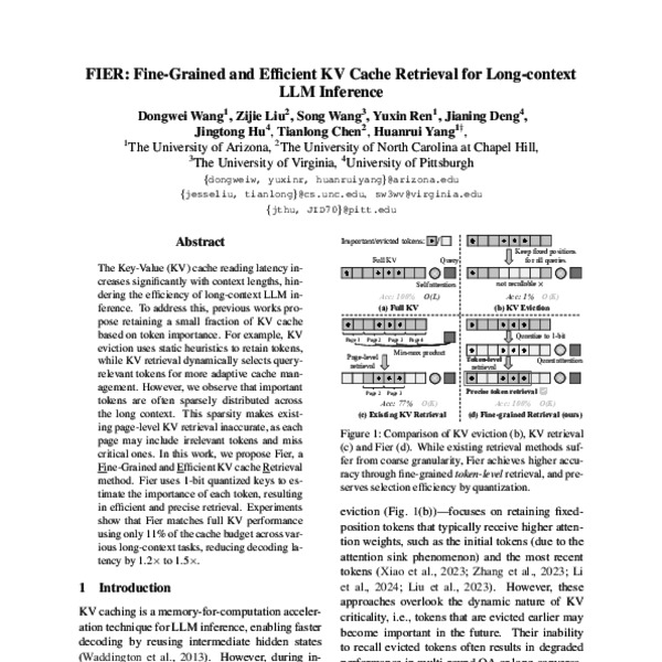 FIER: Fine-Grained and Efficient KV Cache Retrieval for Long-context ...