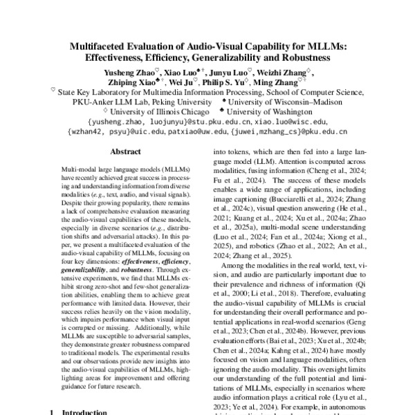Multifaceted Evaluation of Audio-Visual Capability for MLLMs ...