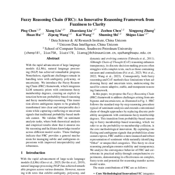 Fuzzy Reasoning Chain (FRC): An Innovative Reasoning Framework from ...