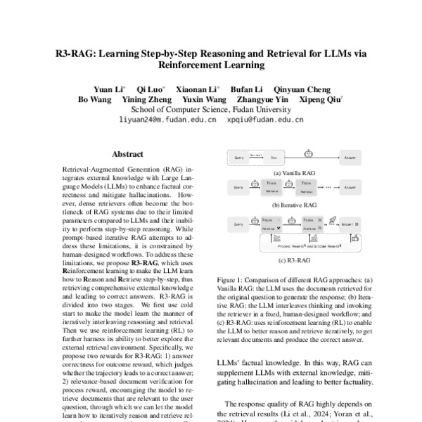 R3-RAG: Learning Step-by-Step Reasoning and Retrieval for LLMs via ...