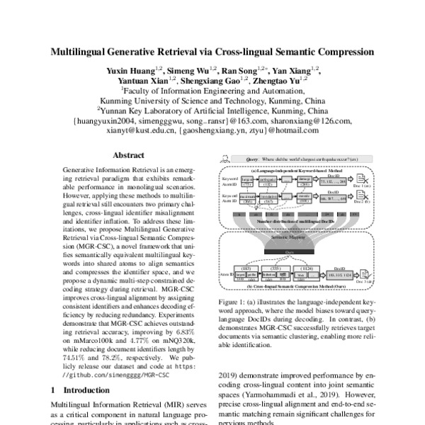 Multilingual Generative Retrieval via Cross-lingual Semantic ...