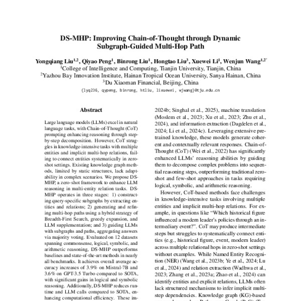 DS-MHP: Improving Chain-of-Thought through Dynamic Subgraph-Guided Multi-Hop Path - ACL Anthology