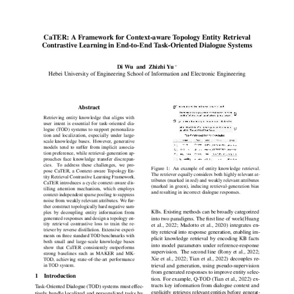CaTER: A Framework for Context-aware Topology Entity Retrieval Contrastive Learning in End-to ...