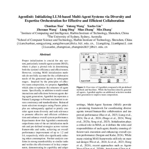 AgentInit: Initializing LLM-based Multi-Agent Systems via Diversity and ...