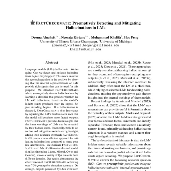 FACTCHECKMATE: Preemptively Detecting and Mitigating Hallucinations in ...