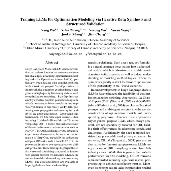Training LLMs for Optimization Modeling via Iterative Data Synthesis ...