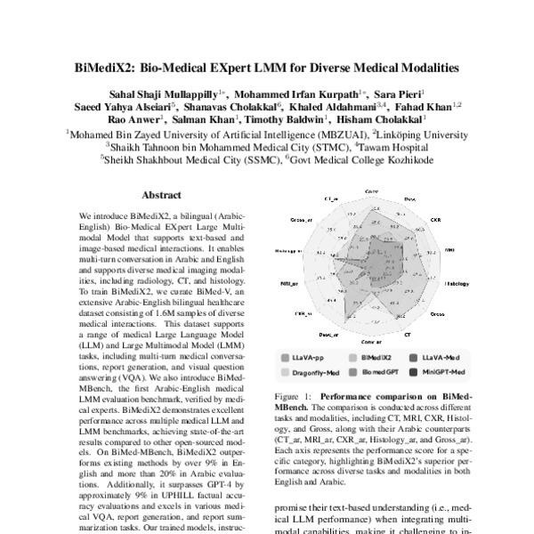 BiMediX2 : Bio-Medical EXpert LMM for Diverse Medical Modalities - ACL ...