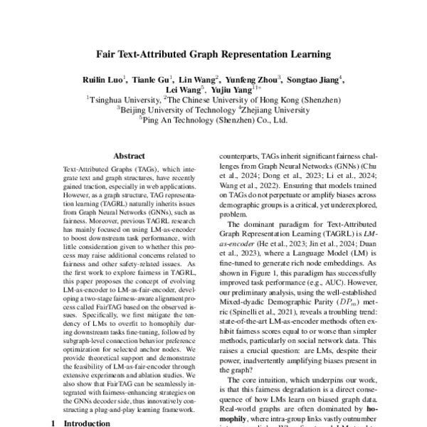 Fair Text-Attributed Graph Representation Learning - ACL Anthology
