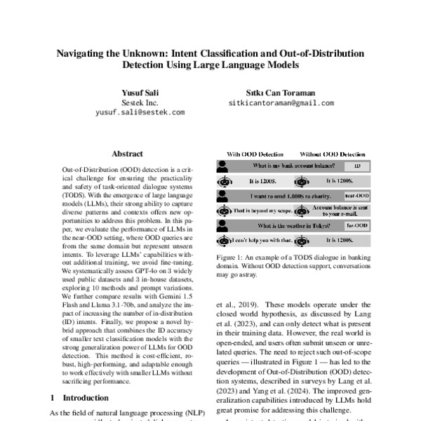 Navigating the Unknown: Intent Classification and Out-of-Distribution Detection Using Large ...