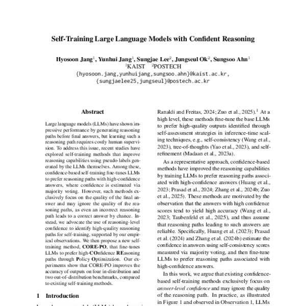 Self-Training Large Language Models with Confident Reasoning - ACL Anthology