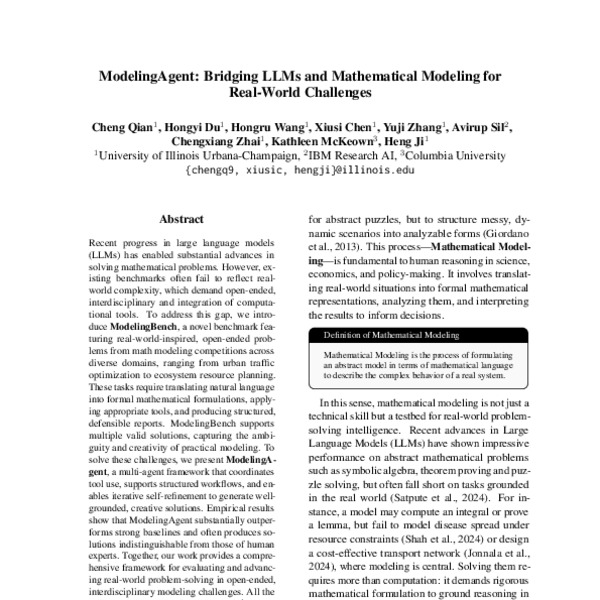 ModelingAgent: Bridging LLMs and Mathematical Modeling for Real-World ...