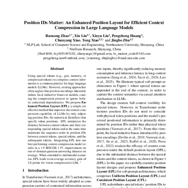 Position IDs Matter: An Enhanced Position Layout for Efficient Context ...
