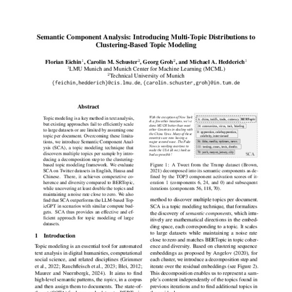 Semantic Component Analysis: Introducing Multi-Topic Distributions to Clustering-Based Topic ...