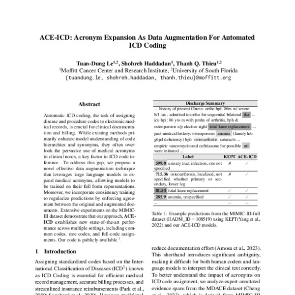 ACE-ICD: Acronym Expansion As Data Augmentation For Automated ICD ...