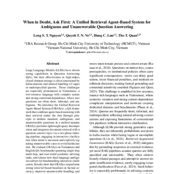 When in Doubt, Ask First: A Unified Retrieval Agent-Based System for ...