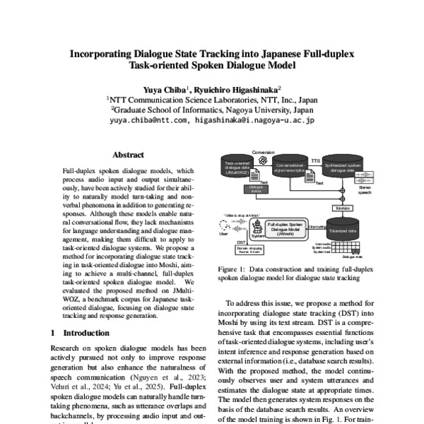 Incorporating Dialogue State Tracking into Japanese Full-duplex Task ...
