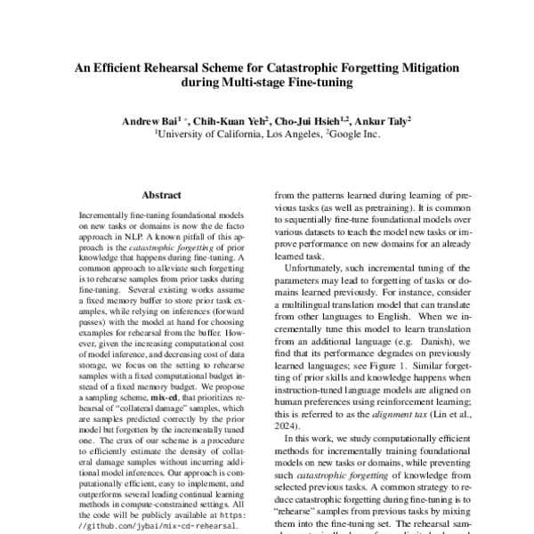 An Efficient Rehearsal Scheme for Catastrophic Forgetting Mitigation ...