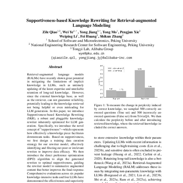 Supportiveness-based Knowledge Rewriting for Retrieval-augmented Language Modeling - ACL Anthology
