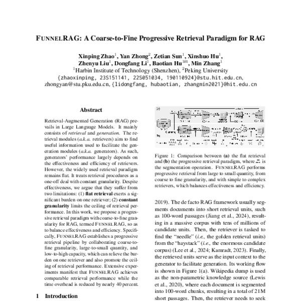 FunnelRAG: A Coarse-to-Fine Progressive Retrieval Paradigm for RAG ...