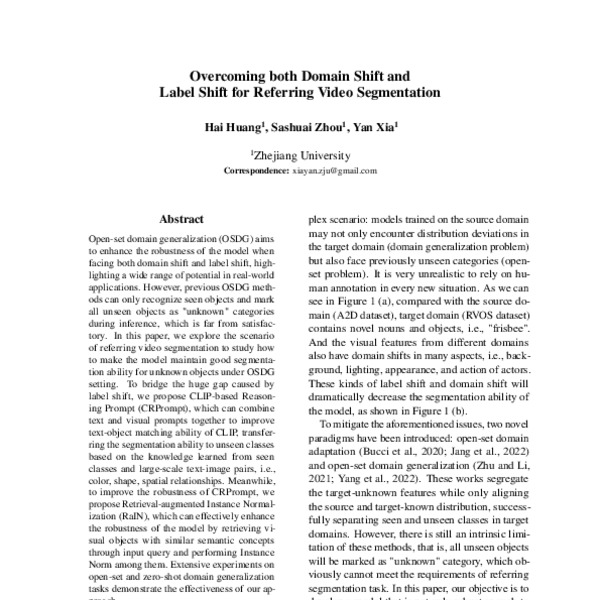 Overcoming both Domain Shift and Label Shift for Referring Video ...