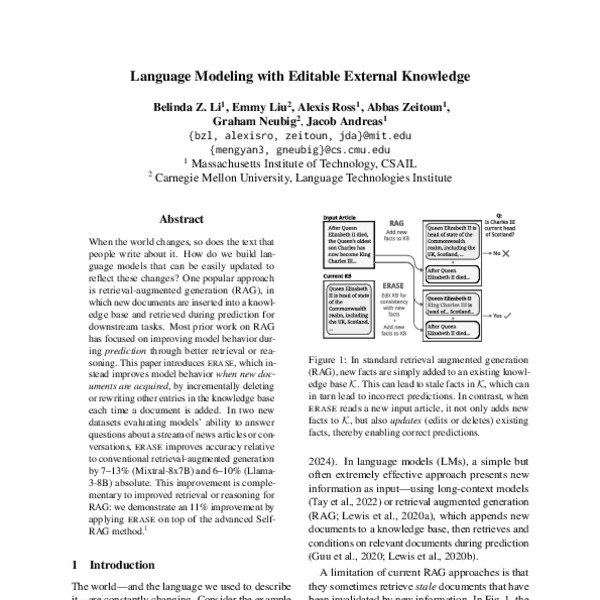 Language Modeling with Editable External Knowledge - ACL Anthology