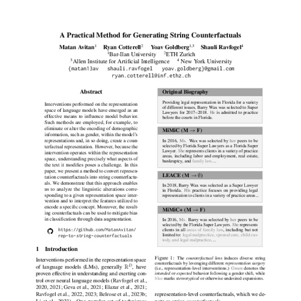 A Practical Method for Generating String Counterfactuals - ACL Anthology