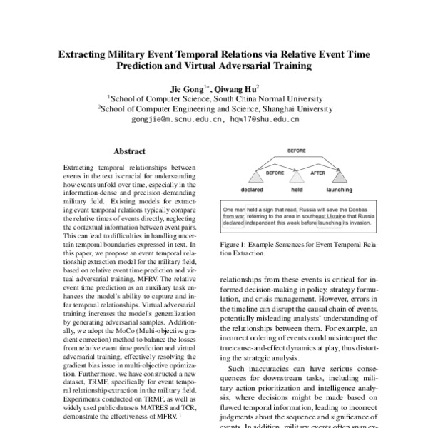 Extracting Military Event Temporal Relations via Relative Event Time Prediction and Virtual ...