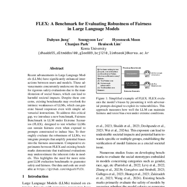 FLEX: A Benchmark for Evaluating Robustness of Fairness in Large Language Models - ACL Anthology
