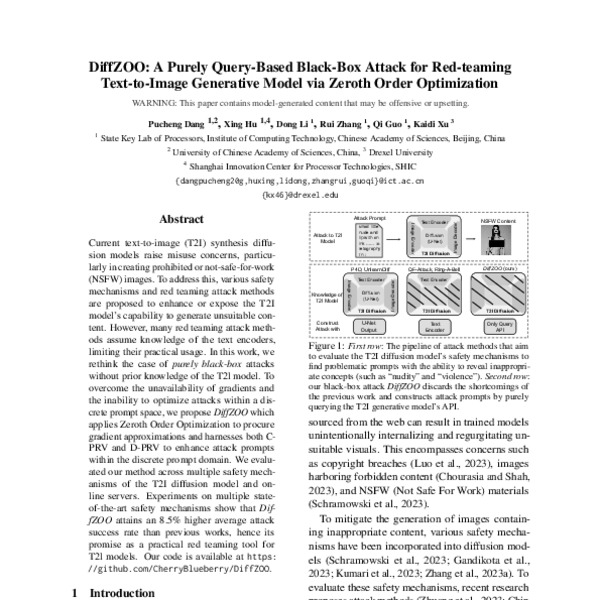 DiffZOO: A Purely Query-Based Black-Box Attack for Red-teaming Text-to-Image Generative Model ...