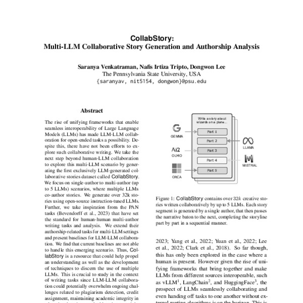 CollabStory: Multi-LLM Collaborative Story Generation and Authorship Analysis - ACL Anthology